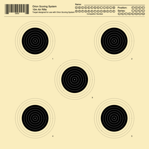 5 Bull Air Rifle Targets - Scopos