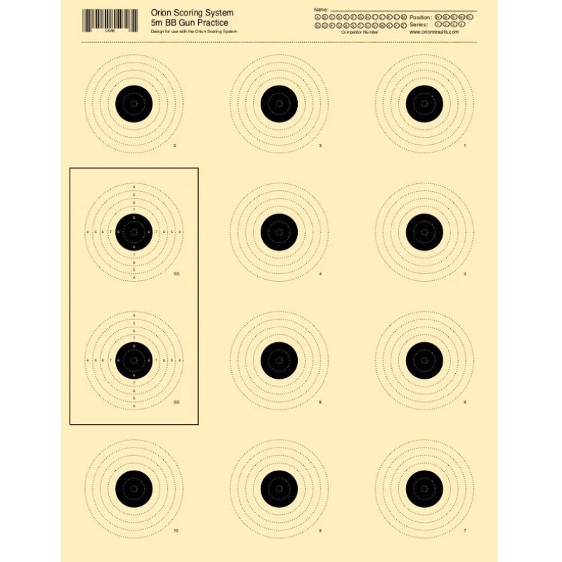 BB Gun 12 Bull Practice Target - 5m - Scopos