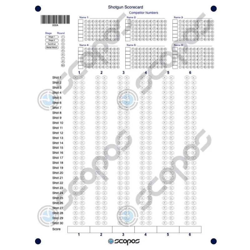 Shotgun Scorecard Downloadable File - Scopos
