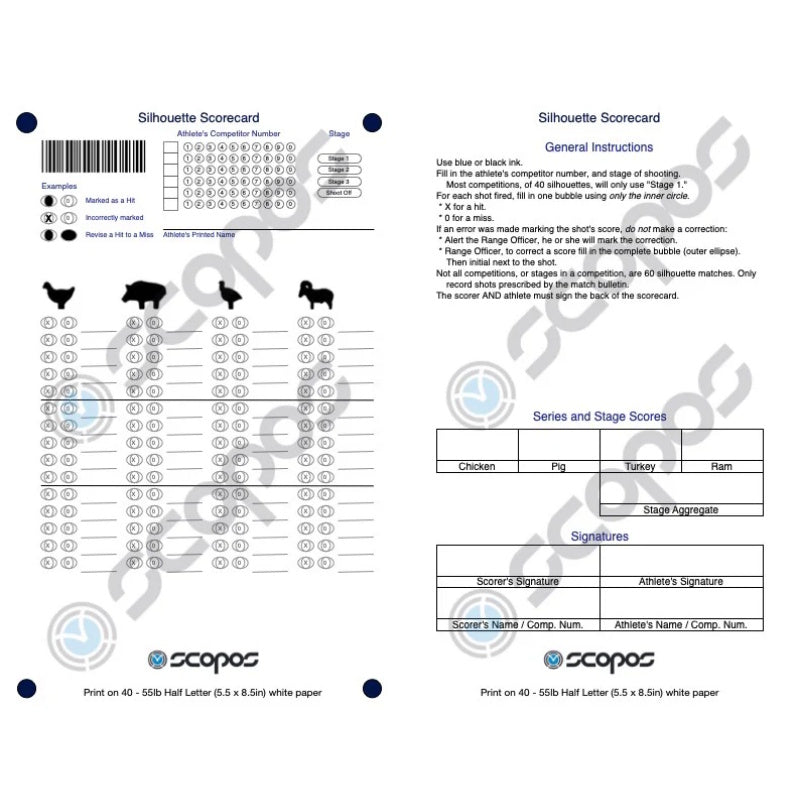 Silhouette Scorecard Downloadable File - Scopos