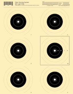 50ft Light Rifle 6 Bull Target - Scopos